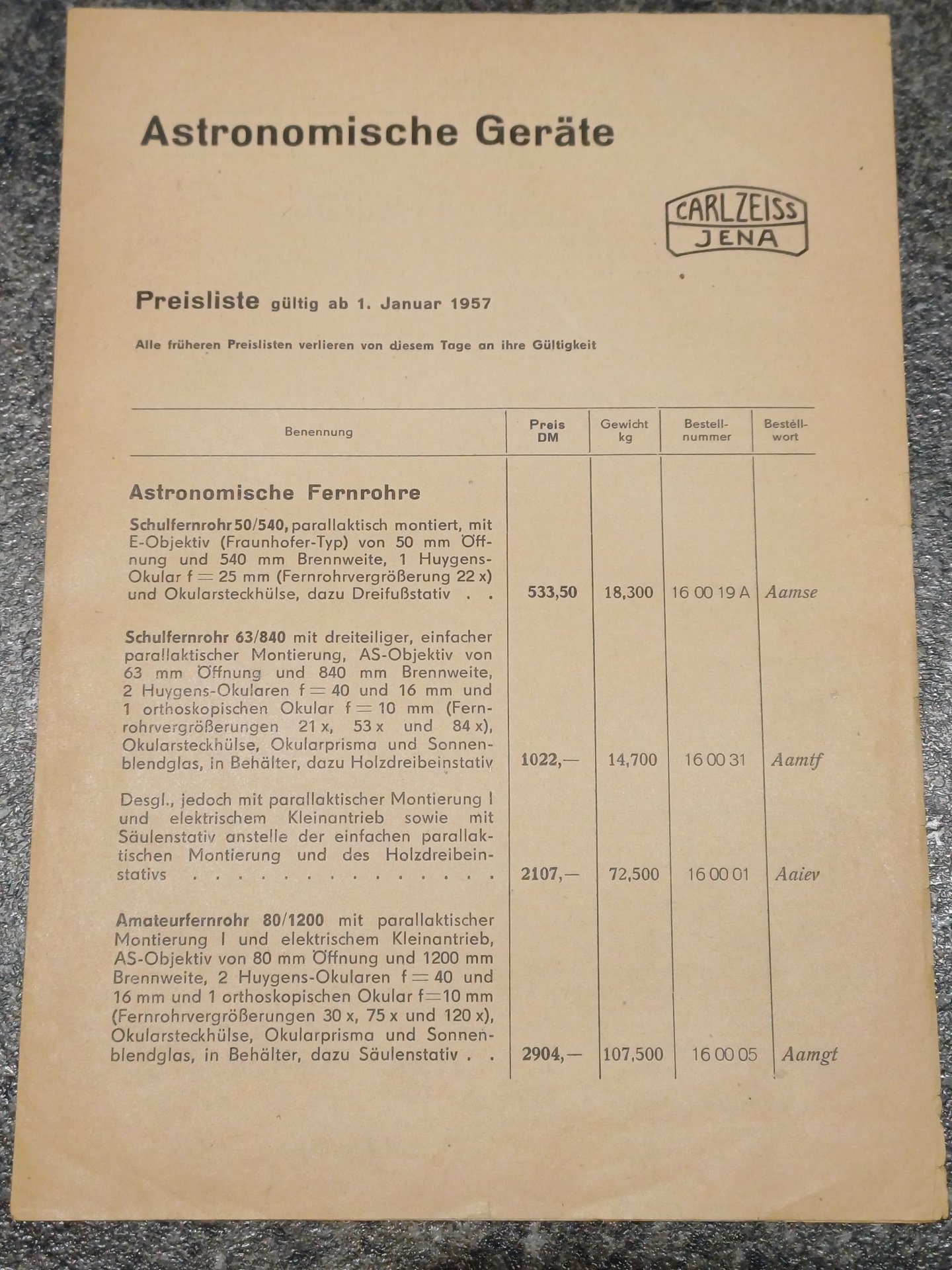 ZEISS AS 63/840 Jena, 50er Jahre | Forum Astronomie.de